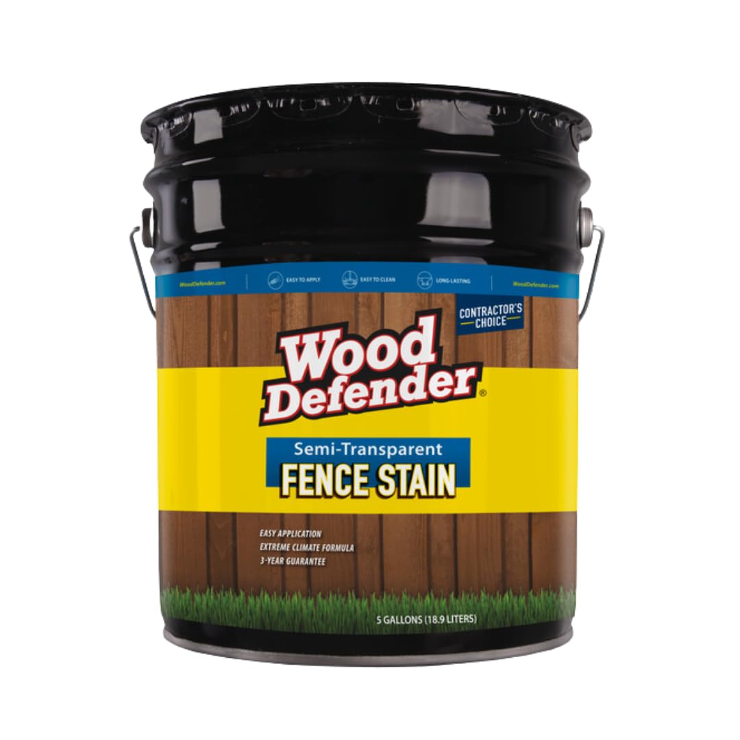 Wood Defender - Semi-Transparent Fence Stain - Black - 5 Gallon ...