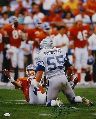 Autographed Brian Bosworth Photo - 16x20 Elway Tackle - JSA Certified ...