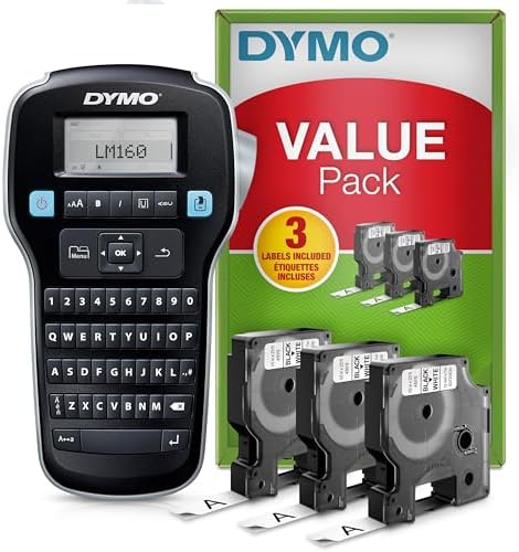 Amazon.com: Dymo LabelManager 160 Label Maker Starter Kit with 3 Rolls ...