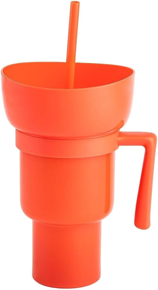 Amazon.com: Stadium Tumbler with Snack Bowl, 2 in 1 Travel Snack ...
