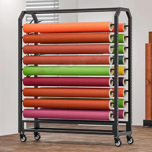 Amazon.com: Commercial Fabric Roll Storage Rack with Adjustable Rod ...