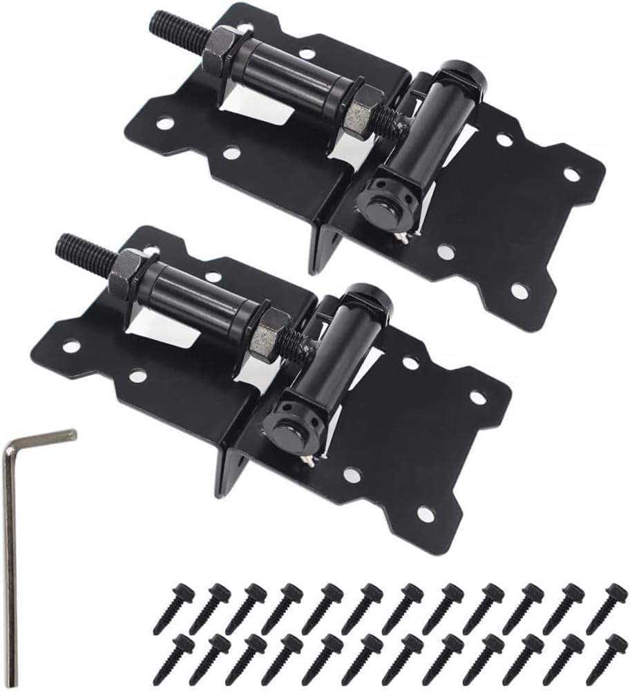Amazon.com: Self Closing Gate Hardware Hinges Heavy Duty for Wooden ...