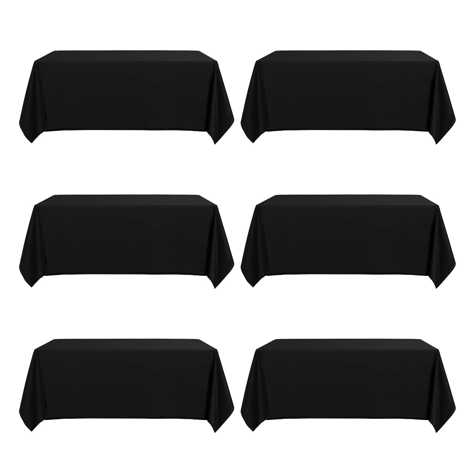 Amazon.com: Aocoz Rectangular Tablecloth 90x132 Inch - 6 Pack Black ...
