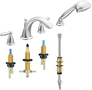 Moen T924-9992 Brantford Two-Handle Low Arc Roman Tub Faucet with ...