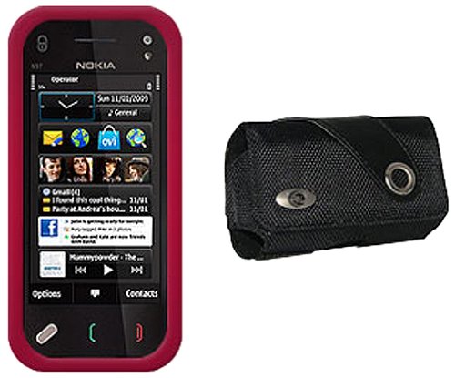 Amzer Polished Snap On Case and Leather Pouch Combo for Nokia N97 Mini ...