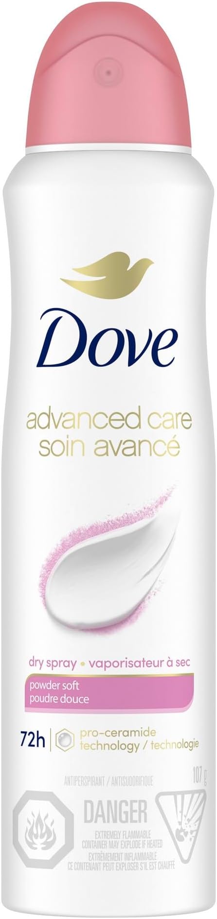 Dove Advanced Care Dry Spray Antiperspirant Deodorant for Women Powder ...