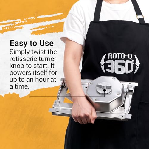 ROTO-Q 360 Stainless Steel Rotisserie Kit - Non-Electric, Wind-Up Spit ...