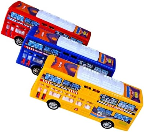 JNiL Double Decker Plastic Push Back Bus Toy for Kids | Heavy Duty ...