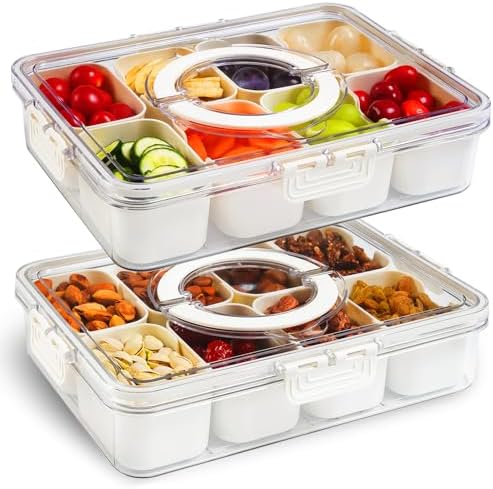 Amazon.com | OFFHU 2 Pack Snackle Box Container, 18 Compartments ...