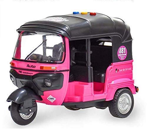 SMARTY TOYS Pull Back Vehicles Jumbo Size Pink Women Auto Rickshaw ...