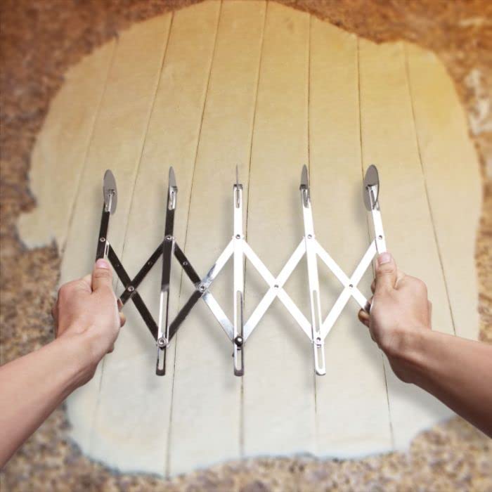 Snapklik.com : 5-Wheel Stainless Steel Adjustable Dough Divider- Pastry ...