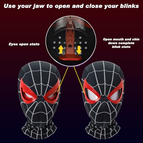 Fancyku 3D Spide Mask with Moving Eyes, Jaw Motion Activated Blinking ...