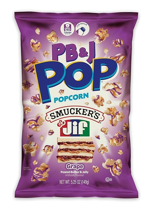 Amazon.com: PB&J Pop Popcorn, Grape Peanut Butter and Jelly Flavored ...