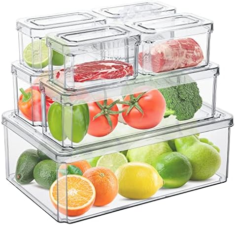 Ulrikco 7 Pack Fridge Organizer Stackable Refrigerator Organizer Bins ...