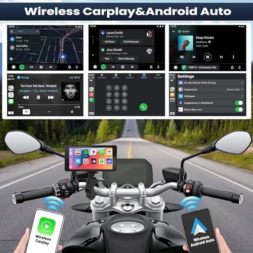 Motorcycle GPS Wireless Portable Apple Carplay & Android Auto Car ...