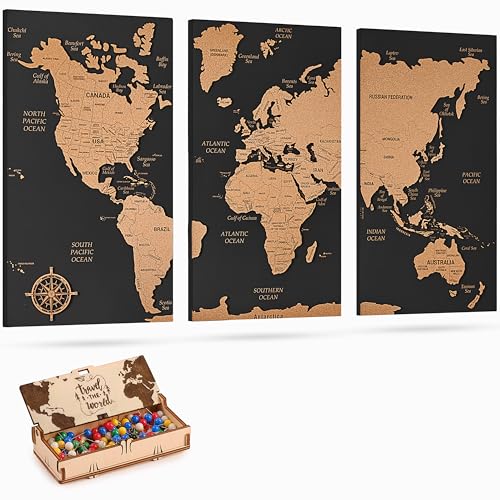Amazon.com: WoodyWoodUA Wood World Map - Large Wood Wall - Art Gift ...