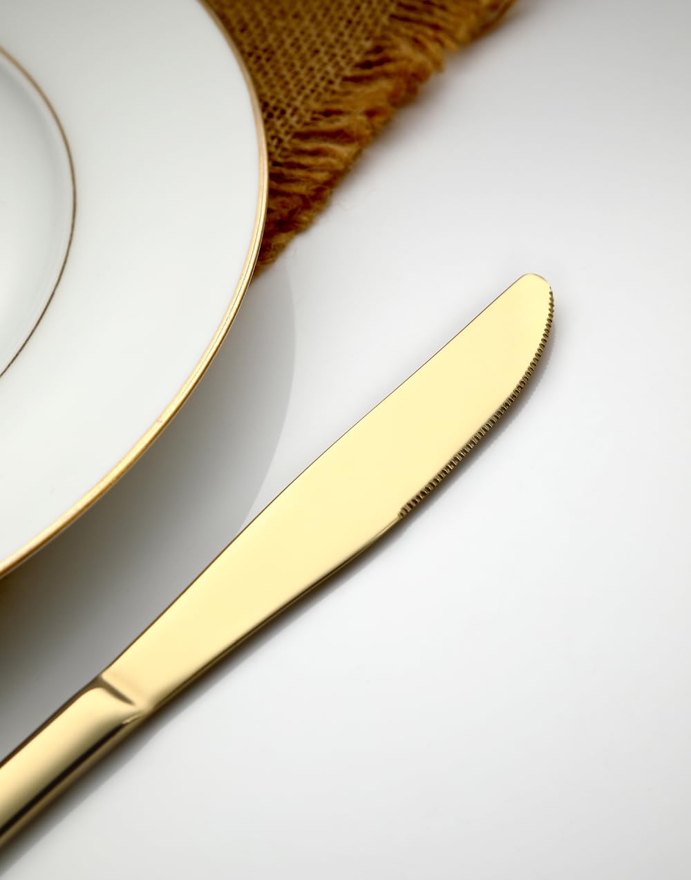 Snapklik.com : Gold Dinner Knives Set Of 8, Stainless Steel Golden 8 ...