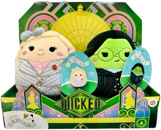 Amazon.com: Squishmallows Wicked Glinda & Elphaba 2 Pack, 5 Inch ...