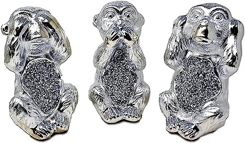 Silver Crystallized Ceramic Animal Figurines Statue Home Décor Figurine ...