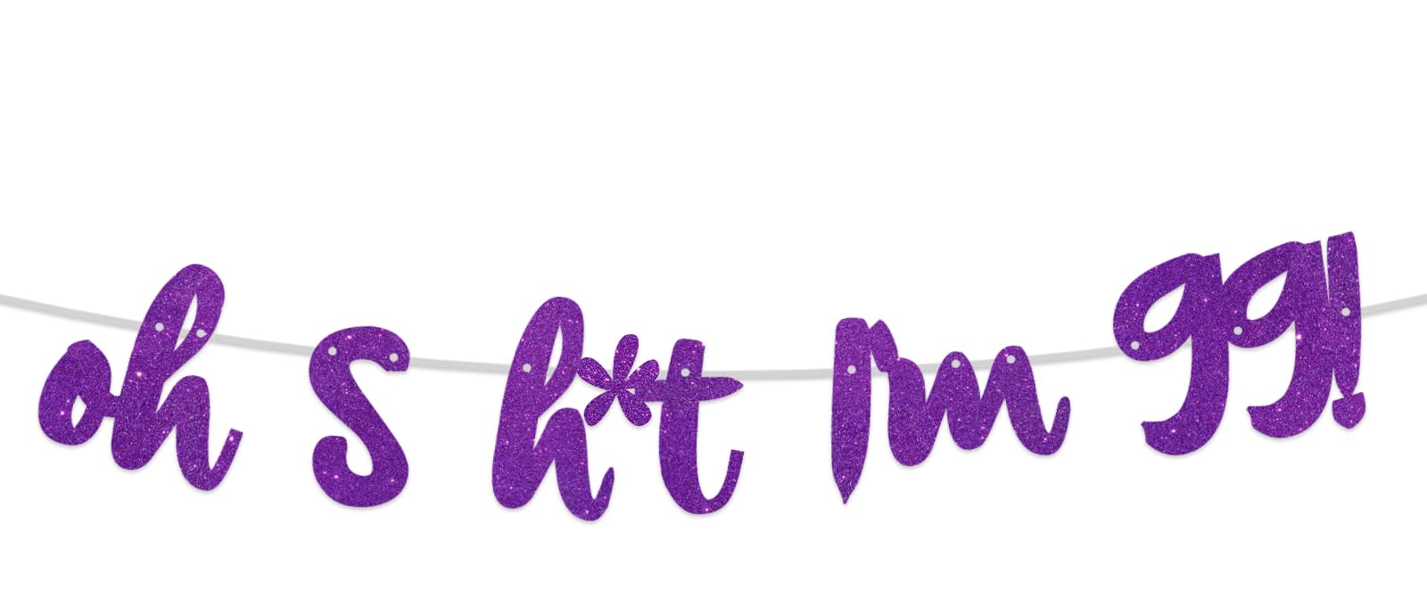 Amazon.com: Oh S*it I’m 99! Banner Backdrop Glitter Purple Hello 99 ...