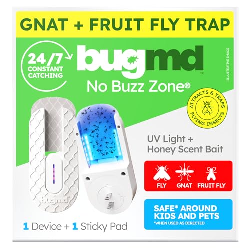 BugMD Fruit Fly Trap Indoor for Safer Home, Gnat Traps for House Indoor ...