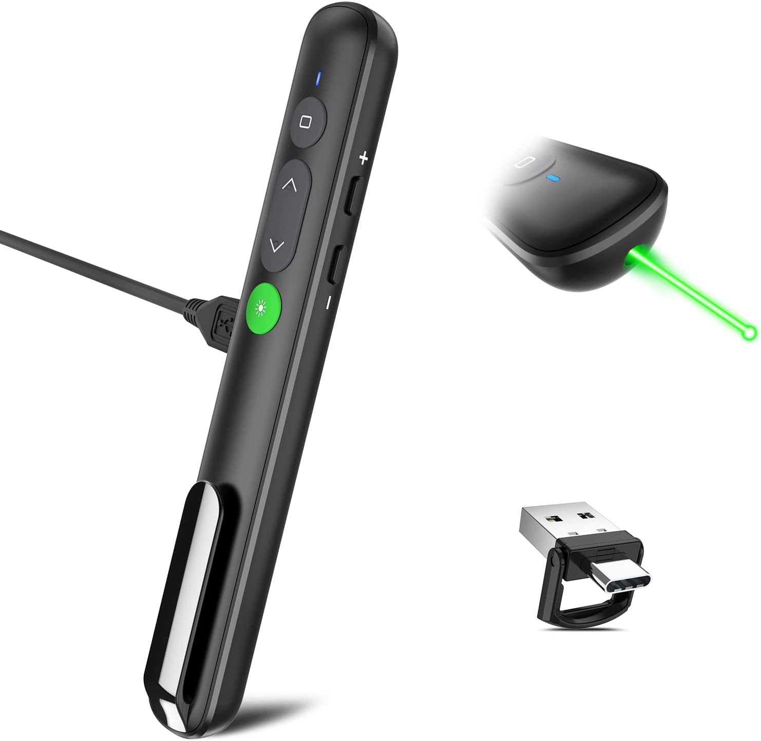 Amazon.com: Rechargeable Presentation Clicker with Laser Pointer for ...