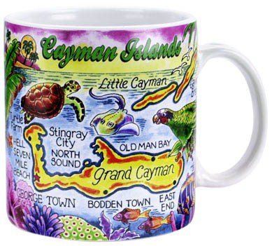 Buy Cayman Islands Map Caribbean Souvenir Collectible Large Coffee Mug ...