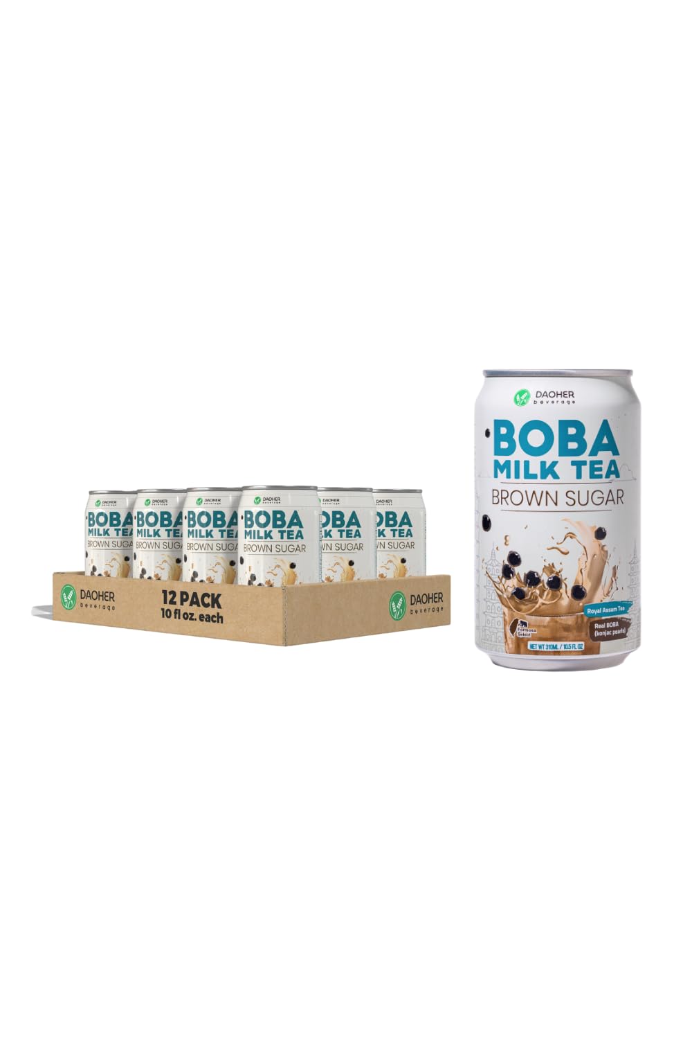 Amazon.com: (Pack of 12) DaoHer Brown Sugar BOBA | Premium Canned BOBA ...