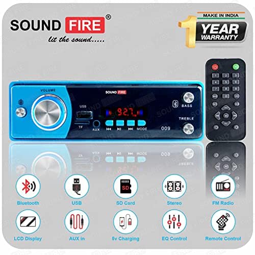 SOUND FIRE SF-009 (Blue) Bluetooth/USB/SD/AUX/FM/MP3 Car Stereo ...