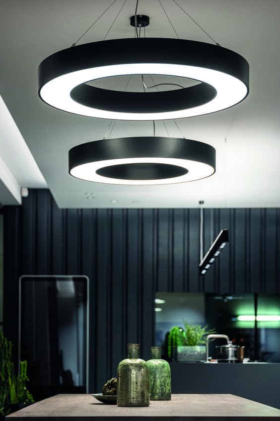 Buy Tulsi Light,Led Pendant Ring Light,Black Body,Colour Warm White ...