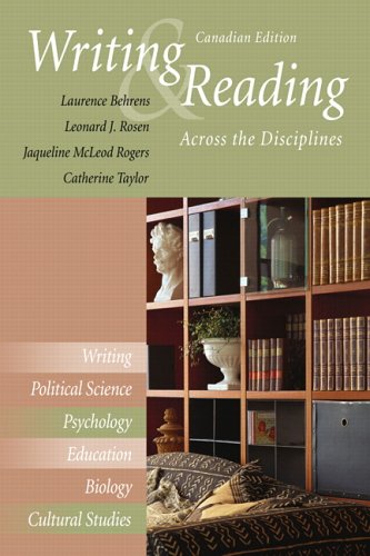 Writing and Reading Across the Disciplines, First Canadian Edition ...
