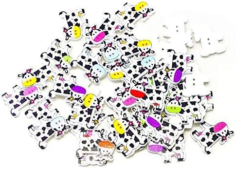 Amazon.com: RayLineDo Pack of 30pcs 25mm Milk Cow Buttons 2 Holes ...