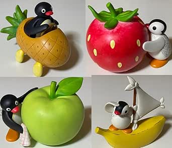 Amazon.co.jp: Pingu Pinga Mascot (Polyresin) Pingu Figure, Fruit 4 ...