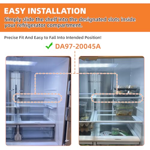 UPGRADED DA97-20045A Refrigerator Glass Shelf Assembly Compatible with ...