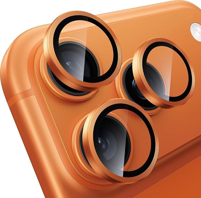 Camera Lens Protector compatible with iPhone 17 Pro/Pro Max, Orange ...
