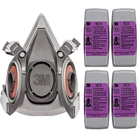 3M 6200 Half Facepiece Reusable Respirator Medium pack of one and pack ...