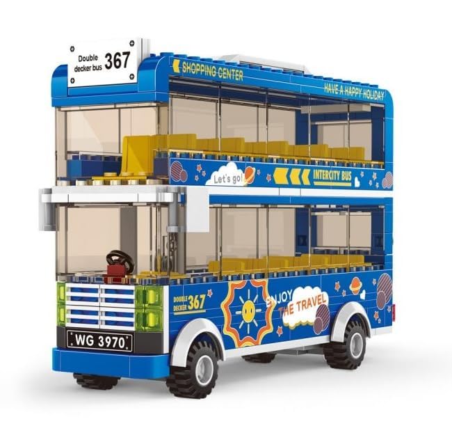Double Decker City Bus Model Building Blocks Kit for Teens Bus Building Bricks Blocks for Kids ...