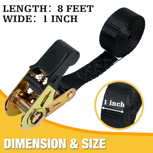 Snapklik.com : Endless Ratchet Tie Down Straps 2 Pack 1 Inch X 8 Ft ...