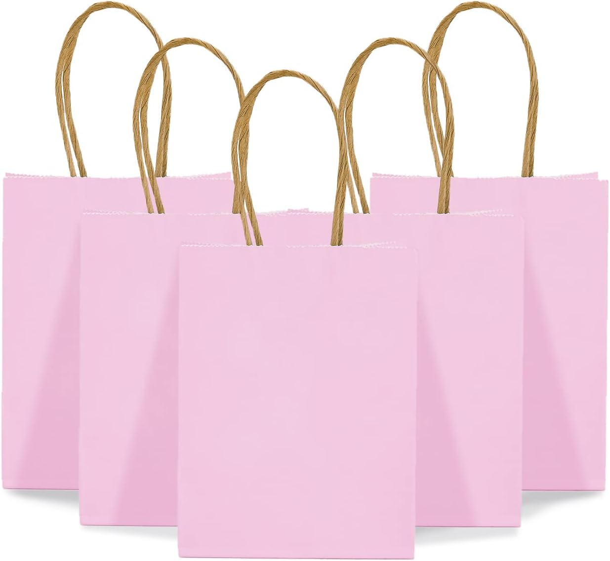 Amazon.com: DjinnGlory 60 Pack Mini Pink Paper Gift Bags with Handles ...