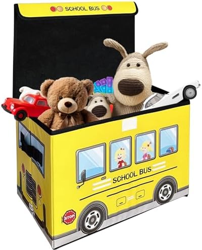 MISHMASH Foldable Kids Toy Storage Box With Lid – Collapsible Fabric ...