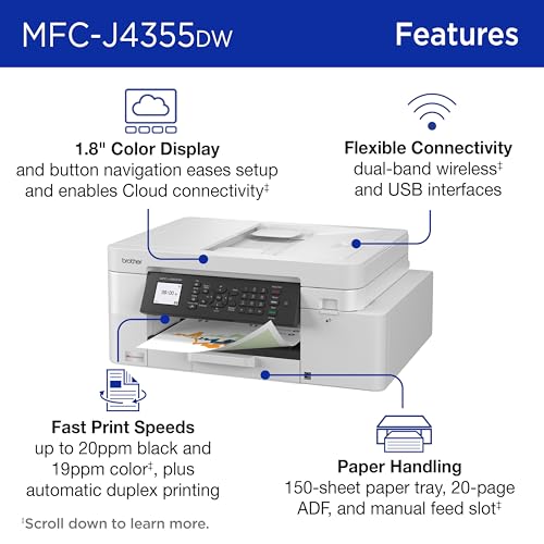Brother INKvestment 4355 Wireless Color Inkjet All-in-One Printer with ...