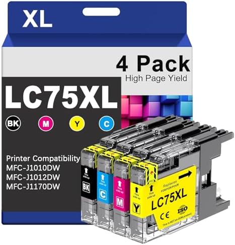 Amazon.com: LC75 High Yield Ink Cartridge Replacement for Brother LC75 ...