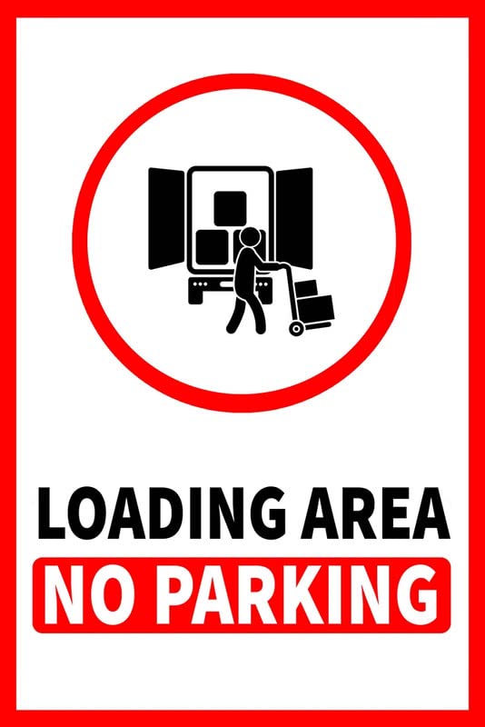 VAAIMAI Loading Area No Parking 8X12 Inch Sign Board for Office, Home ...