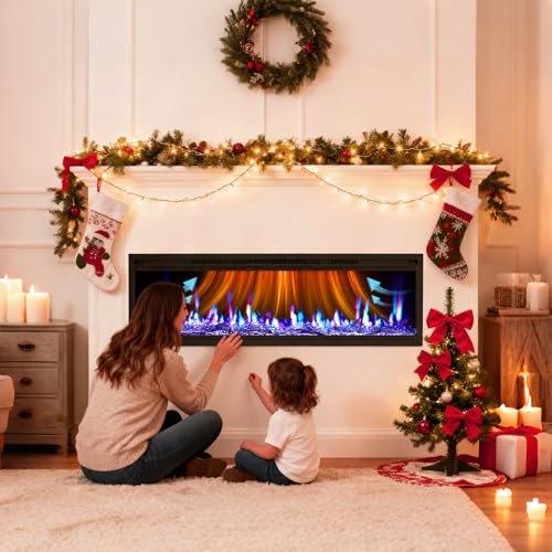 50 in Electric Fireplace Heater with Remote Control, 5000 BTU Heat ...