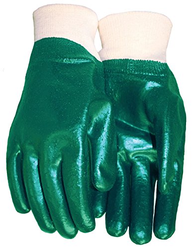 Carolina Glove & Safety G08 Green PVC Gloves, Knit Wrist, Regular ...