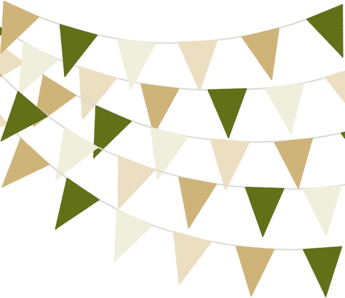 Amazon.com: 32 Meters 105ft Olive Green Tan Brown Beige Party Bunting ...