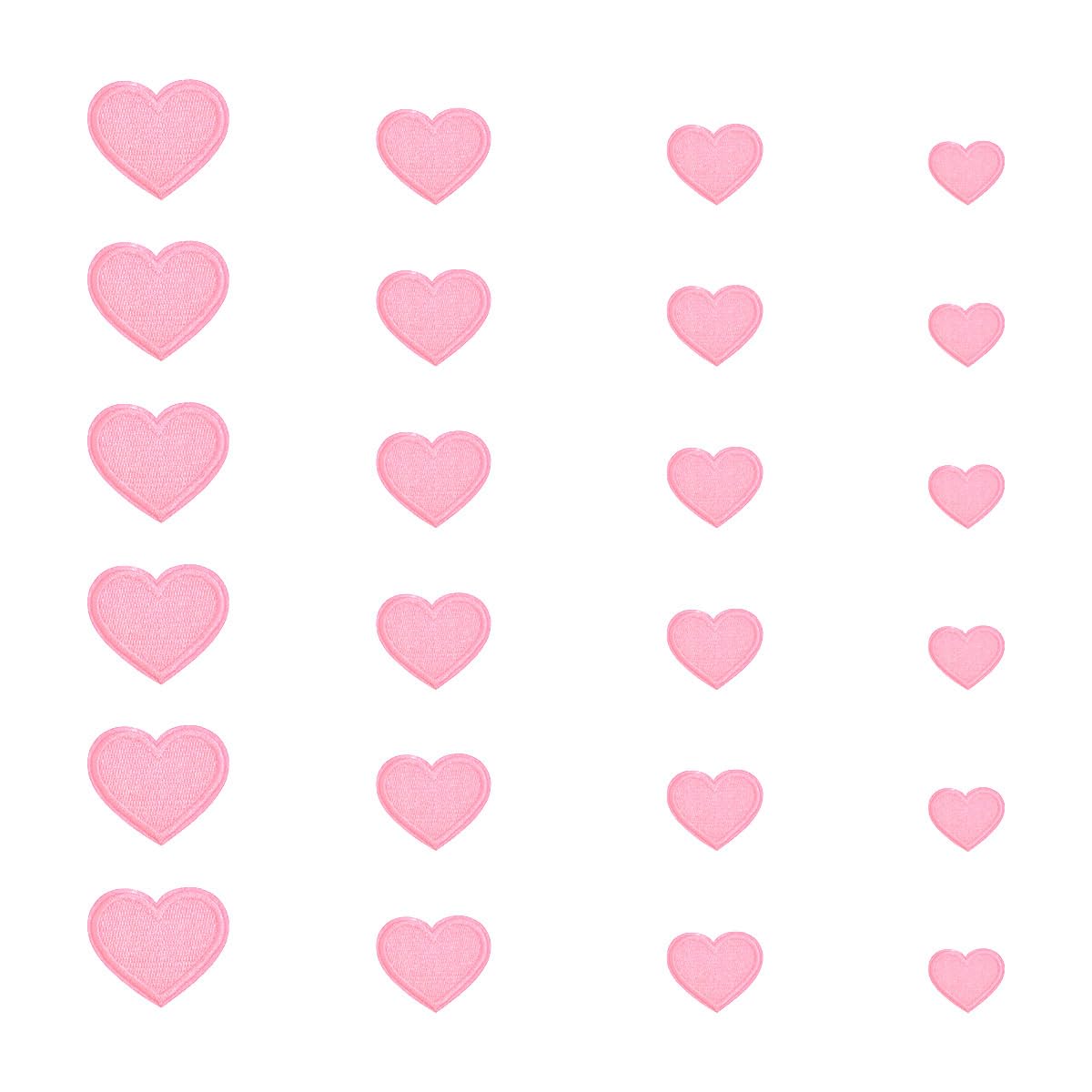 Amazon.com: 24 pcs Pink Heart Shape Iron on Patches, Pink Hearts ...