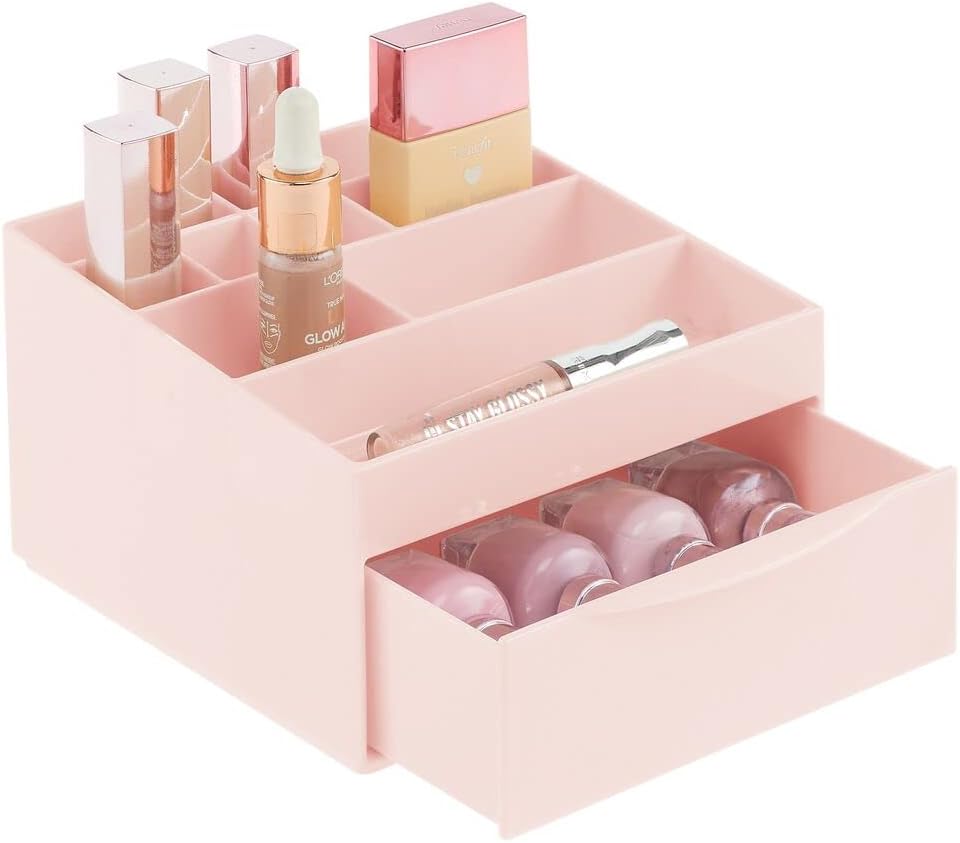 Amazon.com: mDesign Cosmetic Drawer Organizer Plastic Tiered, Divided ...