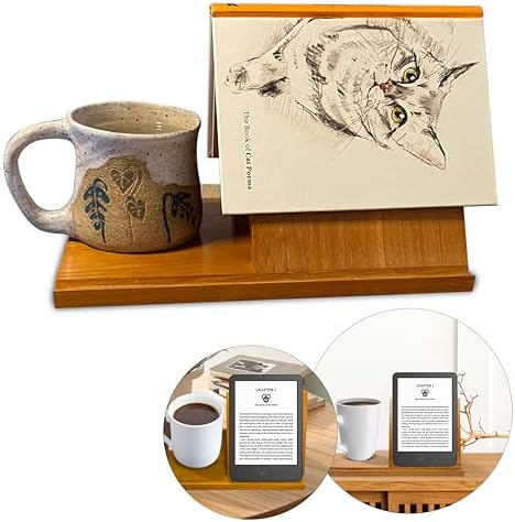 Amazon.com : Book Stand, Wooden Triangle Book Holder, Book Rest with ...