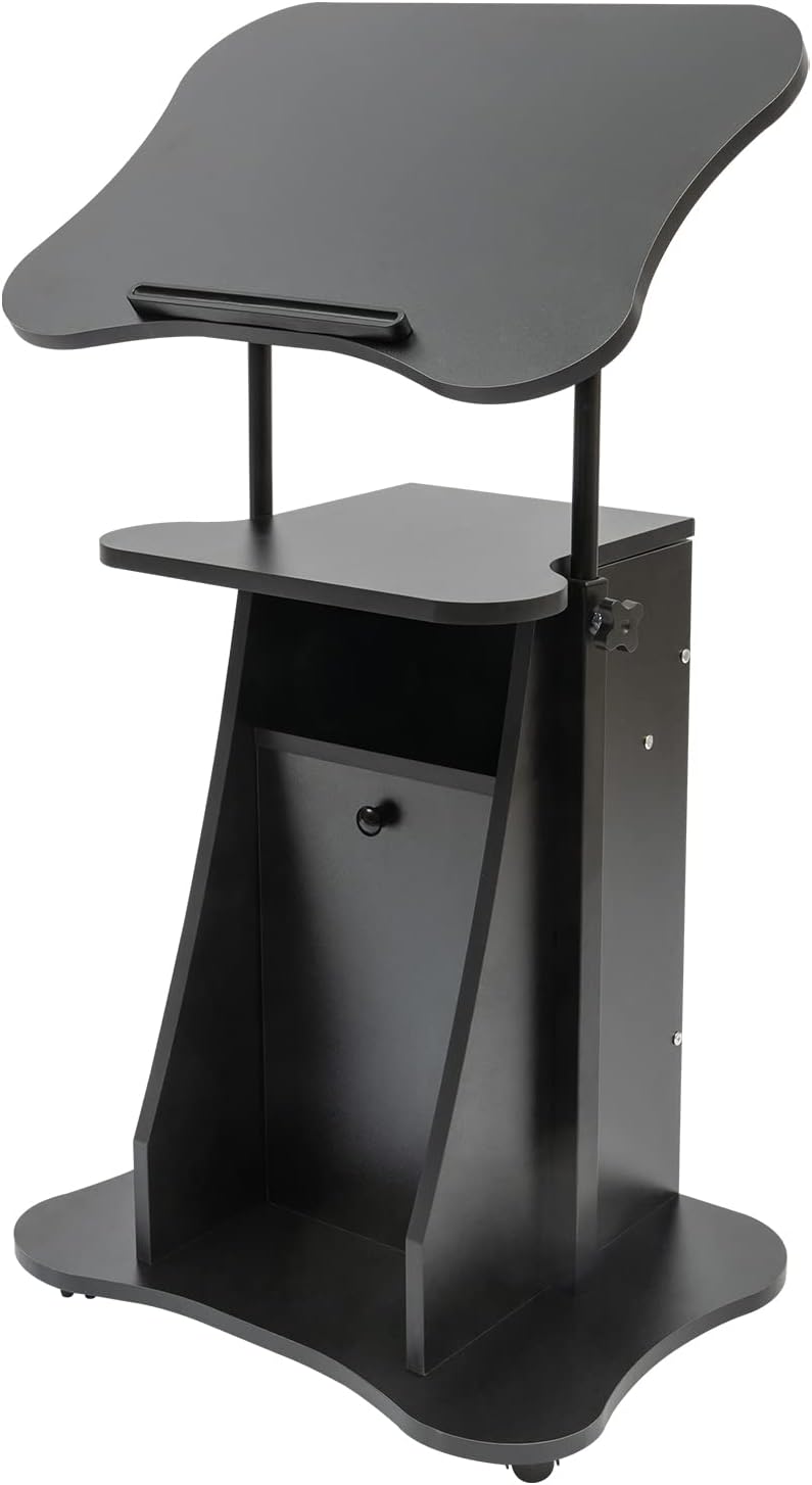 Amazon.com : Rolling Laptop Desk, Height Adjustable Laptop Podium Stand ...